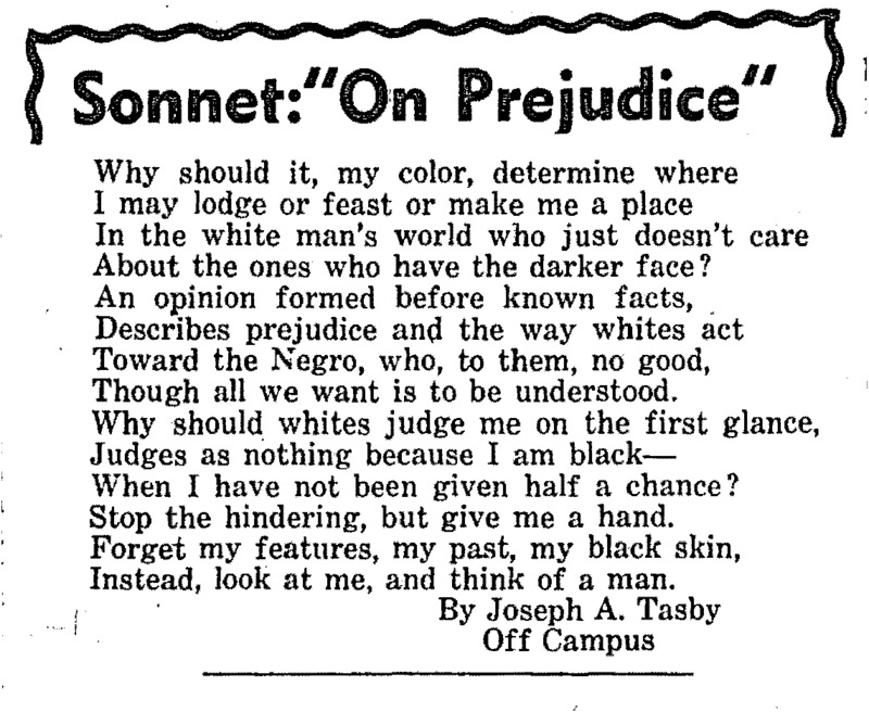 Sonnet: "On Prejudice" | Black History at the University of Idaho