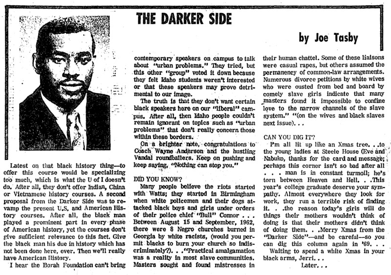 "The Darker Side" - December 17th, 1968 | Black History at the ...