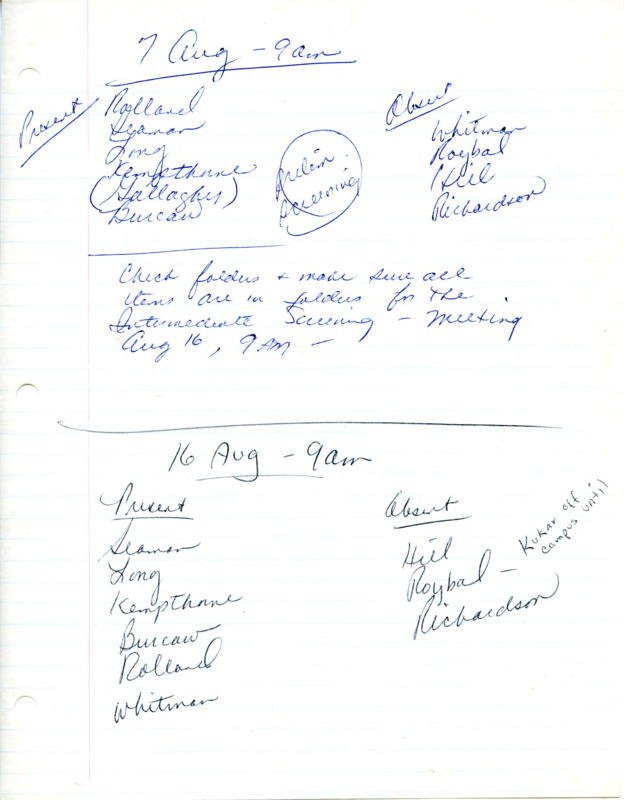 Handwritten meeting notes | Black History at the University of Idaho